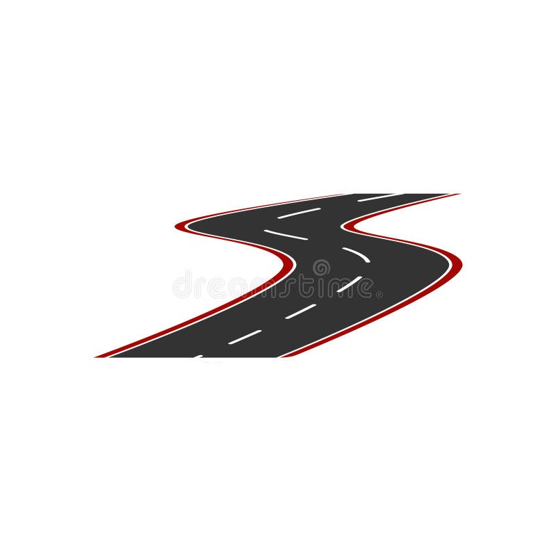 Vector Image of the Logo of a Minimalistic Road with a Red Roadside and ...
