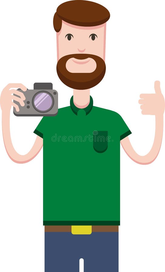 Vector Image of Man with a Camera Stock Vector - Illustration of ...