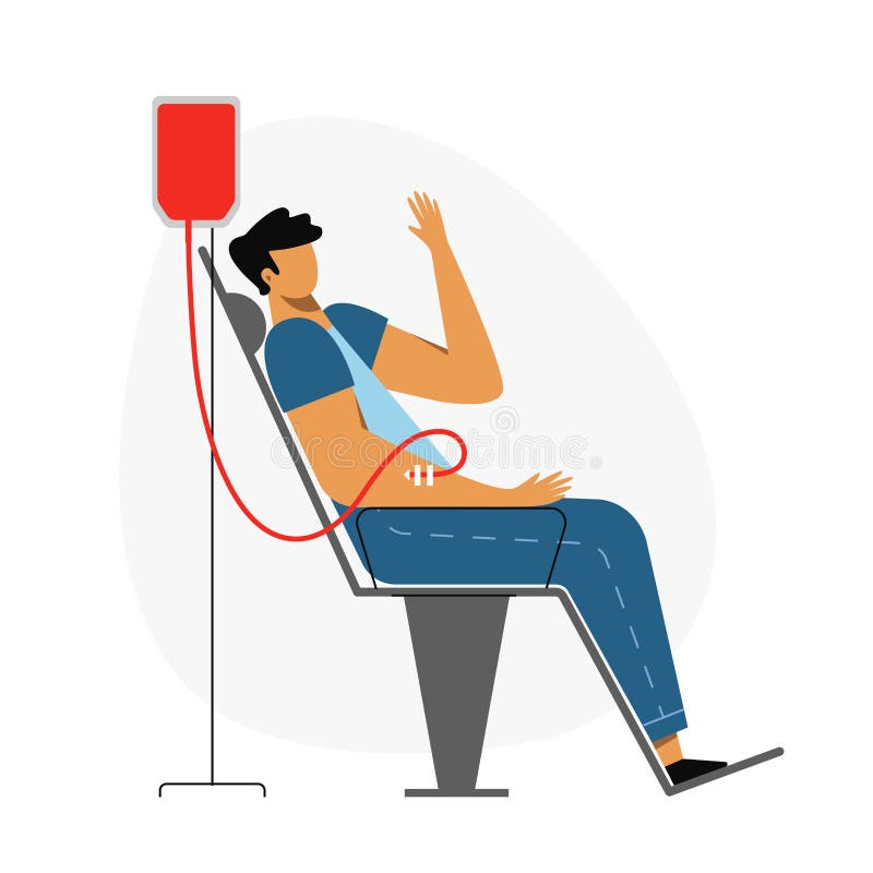 A Vector Image of a Man Donating Blood. Stock Vector - Illustration of ...