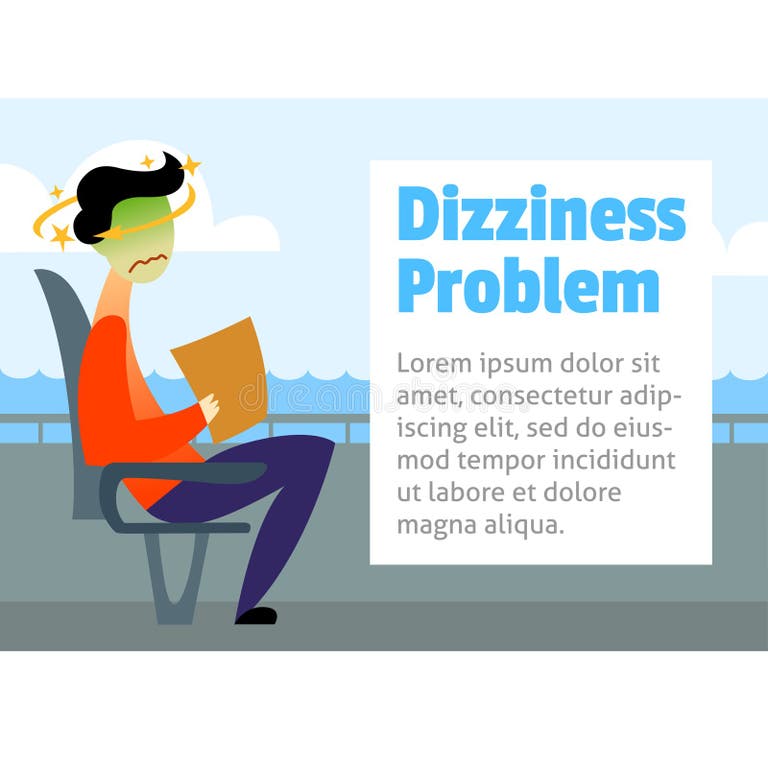 A Vector of a Man on a Ship with Motion Sickness and Dizziness. a Color ...