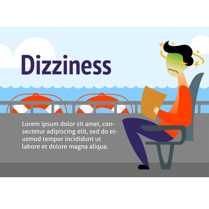 A Vector of a Man on a Ship with Motion Sickness and Dizziness. a Color ...