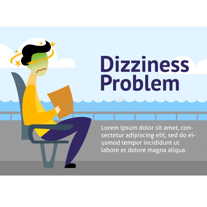 A Vector of a Man on a Ship with Motion Sickness and Dizziness. a Color ...