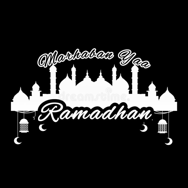 Image of Marhaban Ya Ramadhan Greetings in Black Stock Illustration ...