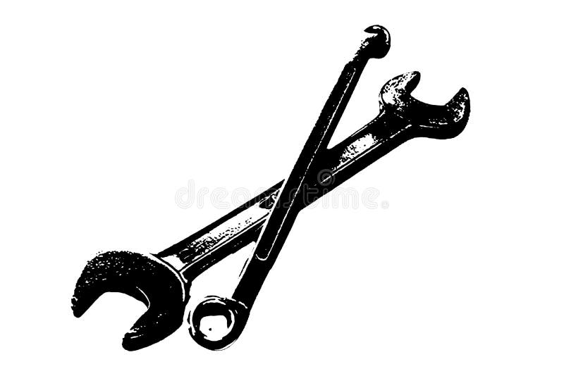 Vector Image of Mechanic Carpenter Tool of Wrenches and Hammer on ...