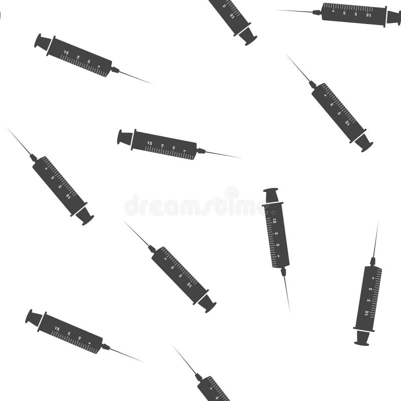 Vector Image of Medical Syringe for Injections and Needles Seamless ...