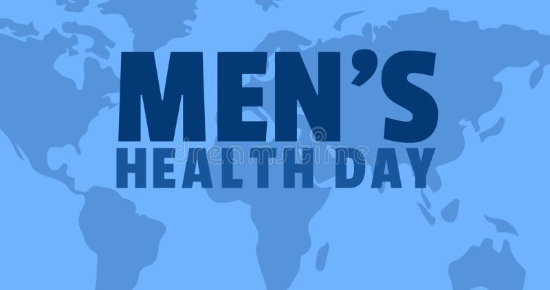 Vector Image of Men S Health Day Text Over World Map Stock Illustration ...