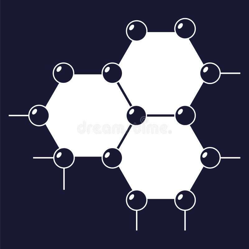 Vector Image of a Molecule. Icon of Molecular Research in Chemistry and ...