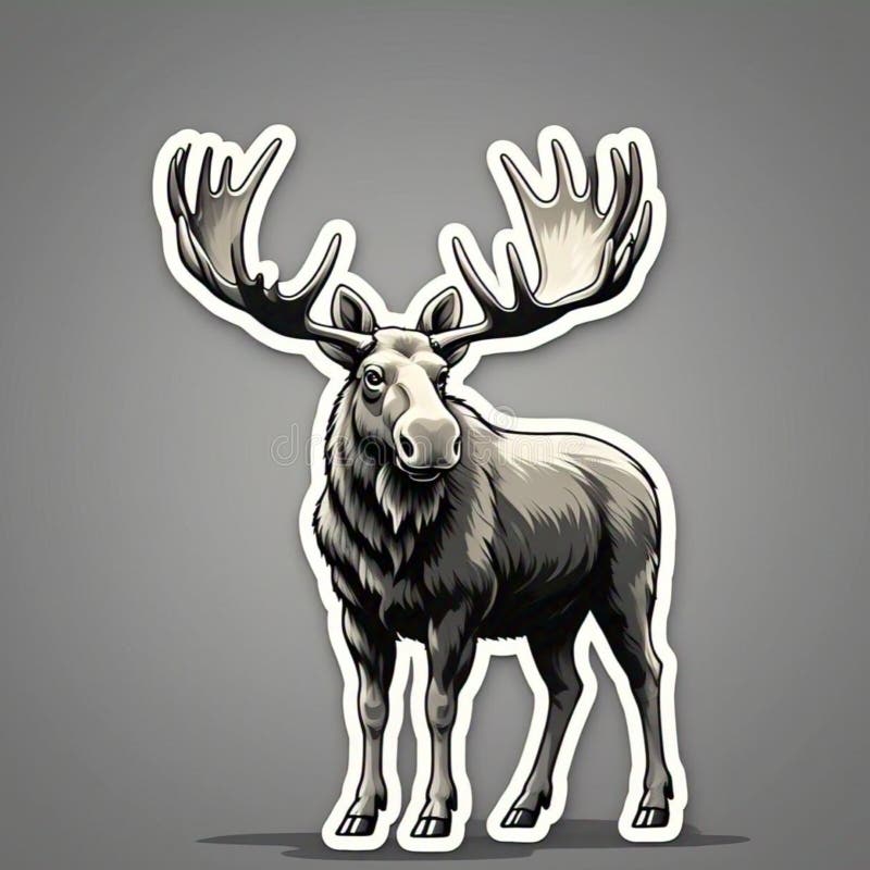 Vector image of a moose stock illustration. Illustration of printing ...