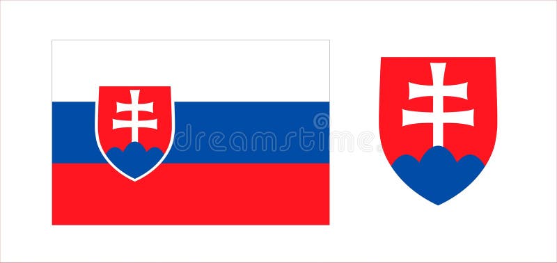 Vector Image of the National Flag and Coat of Arms of the Slovak ...