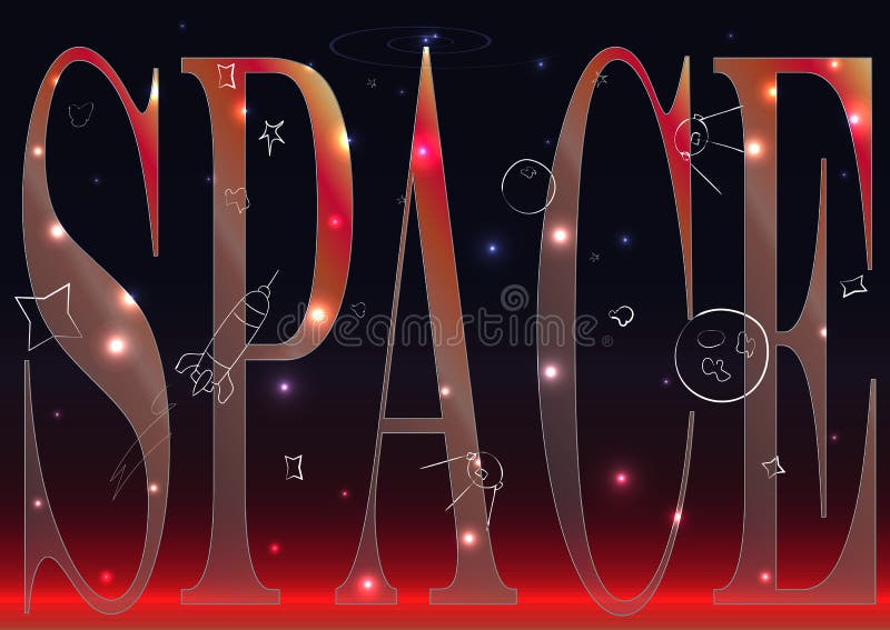 Text Space on the Background of the Starry Sky. Vector Illustration ...