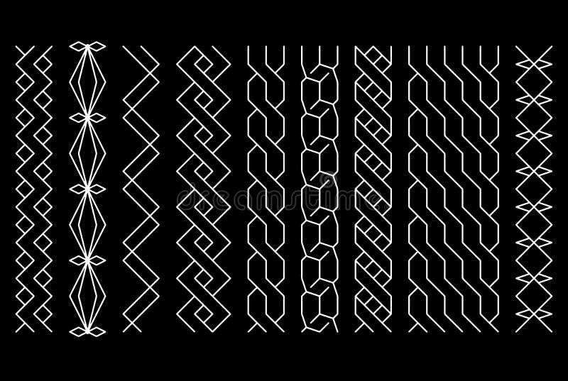 Image of Nine Hand-drawn Braid Patterns Stock Vector - Illustration of ...