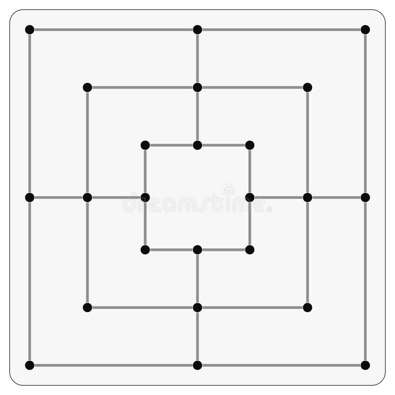 Vector Image with Nine Men`s Morris Board Game Stock Vector ...