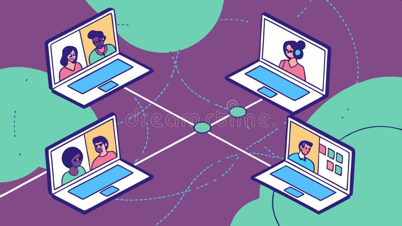 Online Education Network, E-learning Platform Concept Vector Design ...