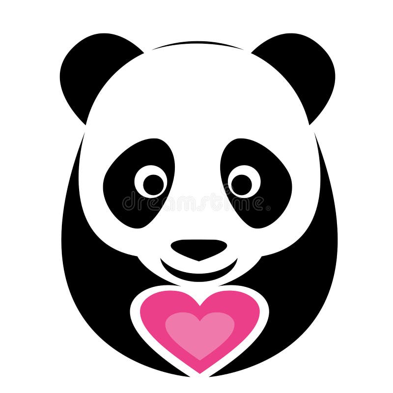 Panda Bear Holding Heart Stock Illustrations – 635 Panda Bear Holding ...