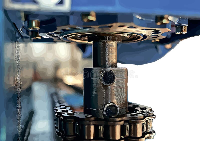 Vector Image of Part of a Chain Industrial Machine Stock Image - Image ...