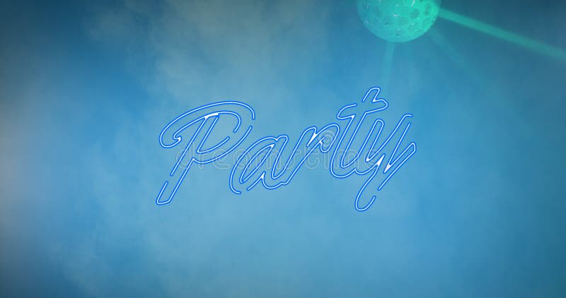 Vector Image of Party Text Against Blue Background with Copy Space ...