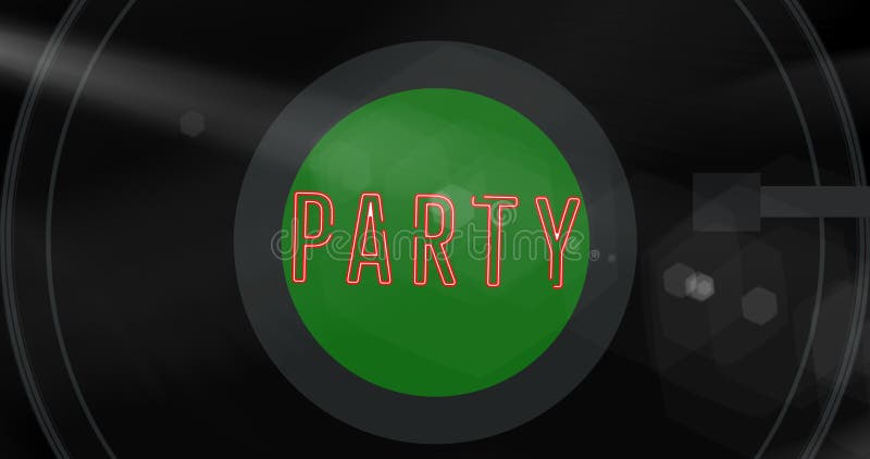 Vector Image of Party Text with Record and Copy Space Stock ...