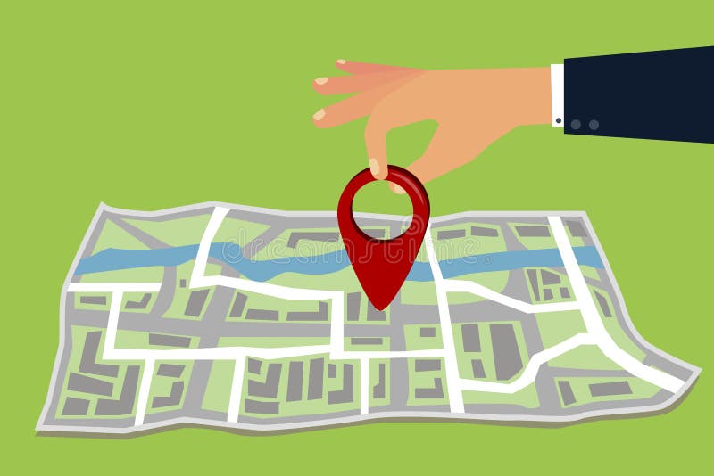 Vector Image of a Pin on a Map. Flat Illustration of a Marker of a ...