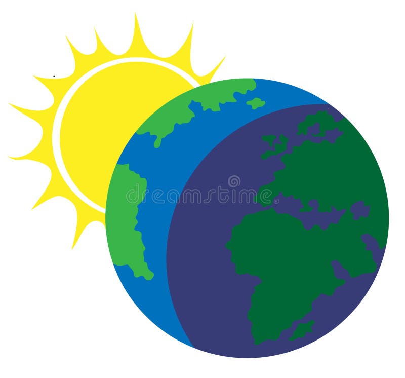 Vector Image of the Planet Earth with the Sun Behind it Stock ...
