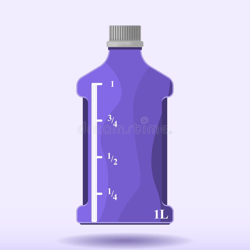 Vector Image of a Plastic Bottle with a Measuring Scale of One Liter ...