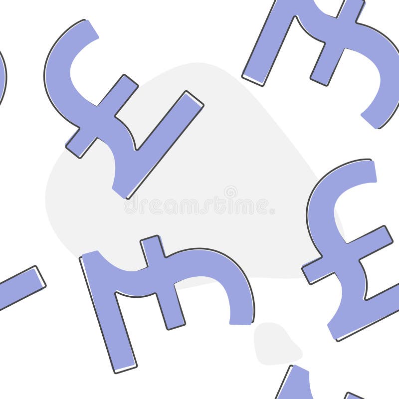 Vector Image of a Pound Sign Cartoon Style Seamless Pattern on a White ...