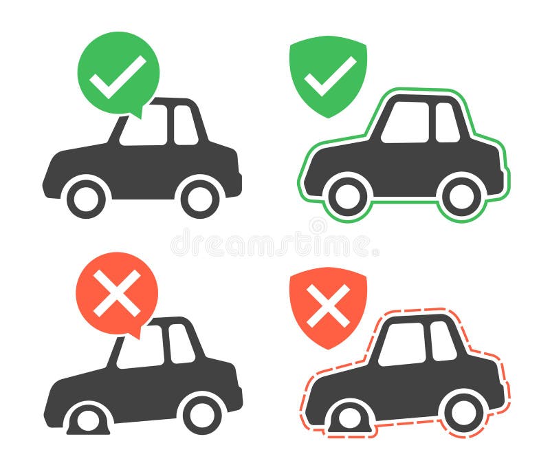 Vector Image of Protected and Breakdown Cars Stock Vector ...