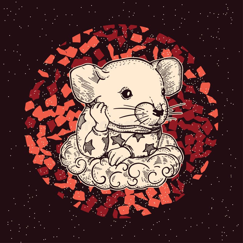 Vector Image of a Rat. the Symbol of 2020 Stock Vector - Illustration ...