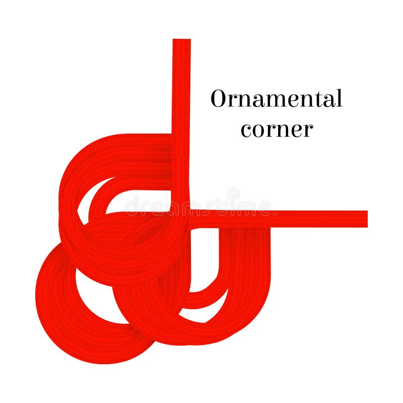 Vector Image with a Red Knots of Ornamental Corner Stock Vector ...