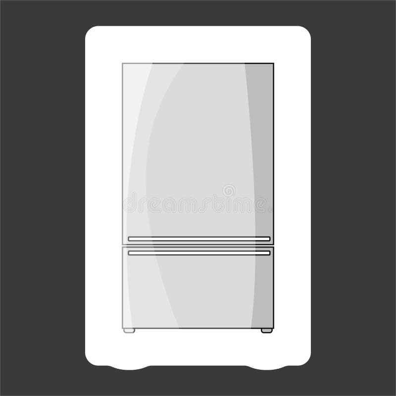 Vector Image of Refrigerator. Refrigerator Icon Colored Sticker Stock ...