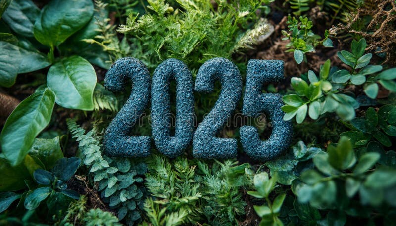 "2025 New Year Concept for Sustainable Environment" Stock Illustration ...