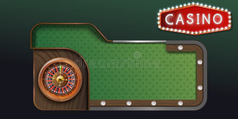 Vector Image of Roulette Table: Golden Wheel with Double Zero Top View ...