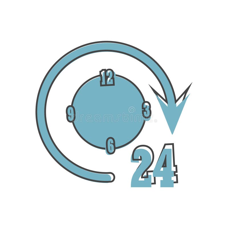 Vector Image Round the Clock. 24 Hours Stock Vector - Illustration of ...