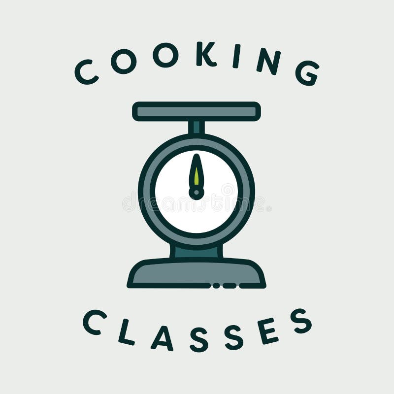Vector Image of Scale with Text Cooking Classes Stock Vector ...