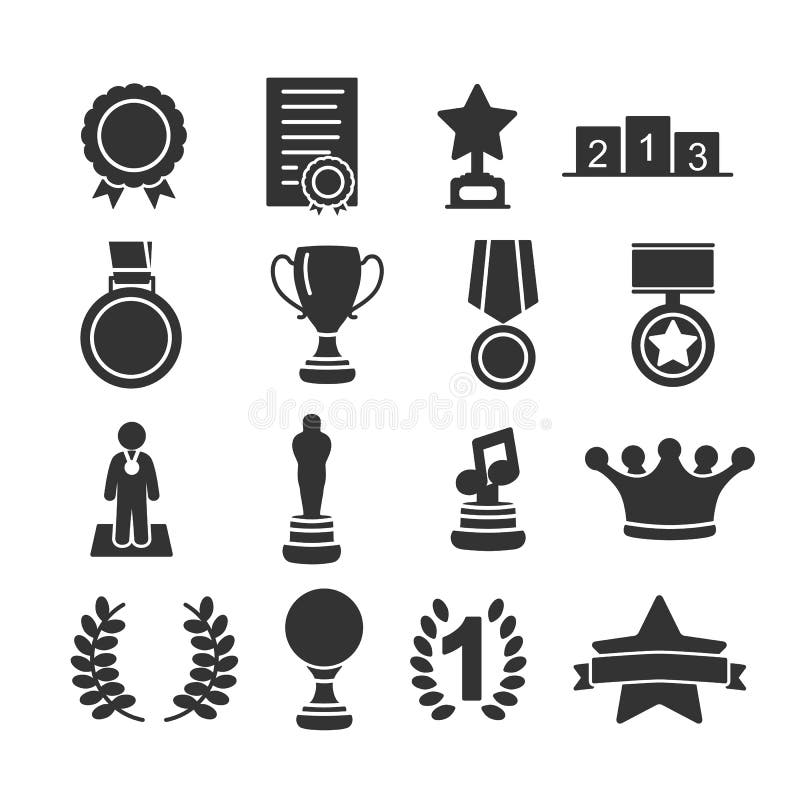 Vector Image Set of Award Icons Stock Illustration - Illustration of ...