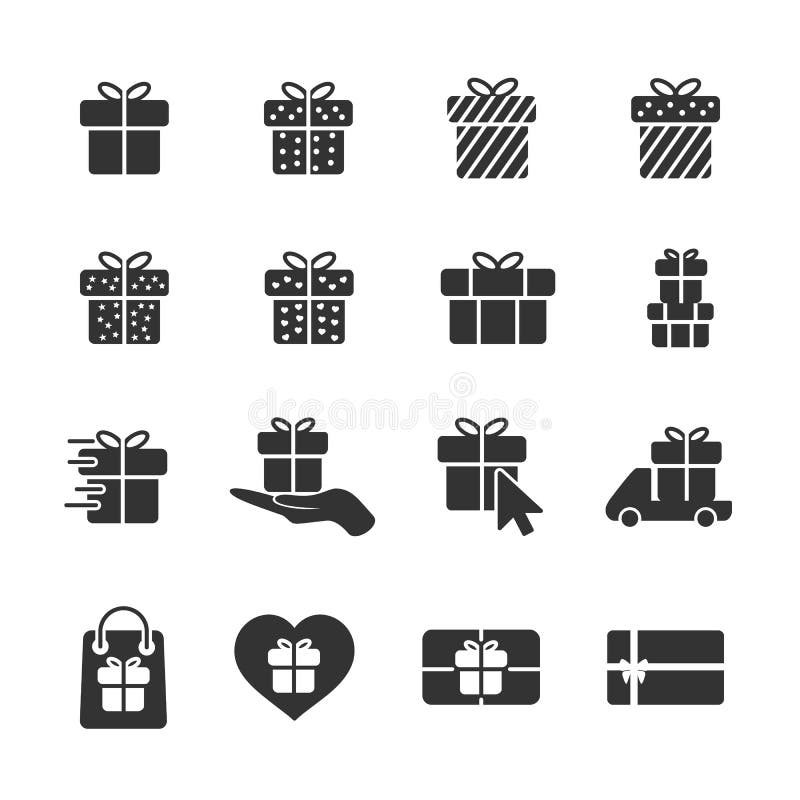 Vector Image of Set of Gift Icons Stock Illustration - Illustration of ...