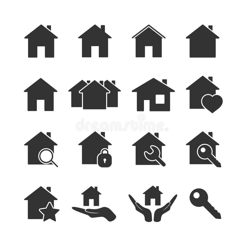 Vector Image Set House Icons Stock Vector - Illustration of internet ...