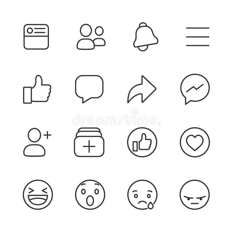 Facebook Menu Icons Vector