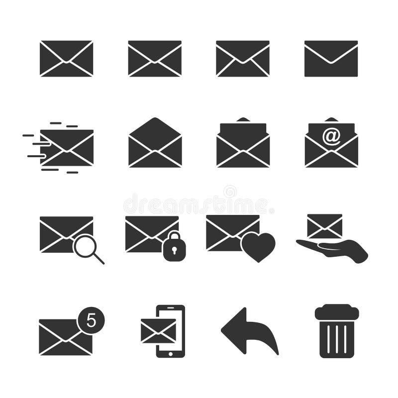 Vector Image of Set of Mail Icons Stock Vector - Illustration of ...