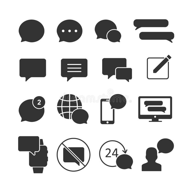 Vector Image of a Set of Message Icons Stock Vector - Illustration of ...