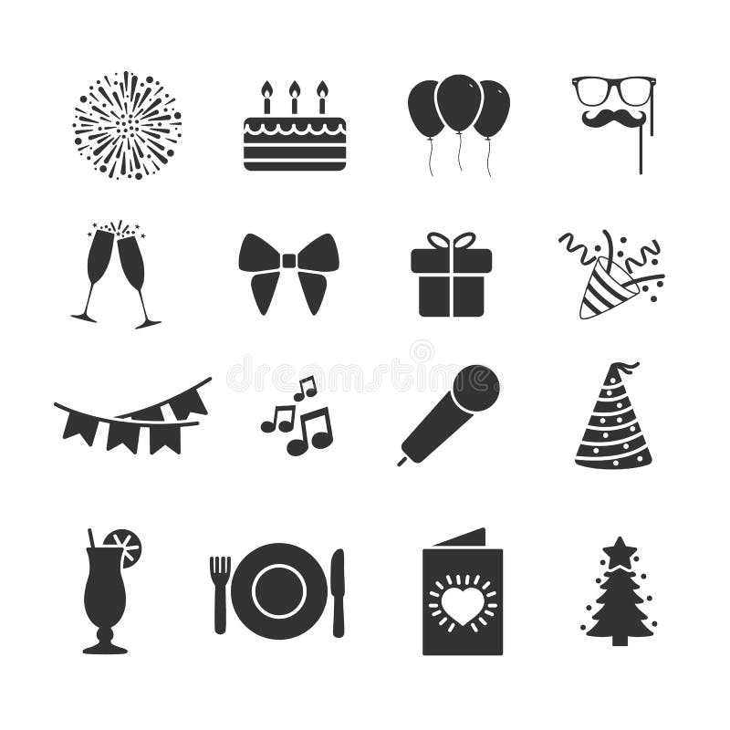 Vector Image of Set of Party Icons Stock Illustration - Illustration of ...