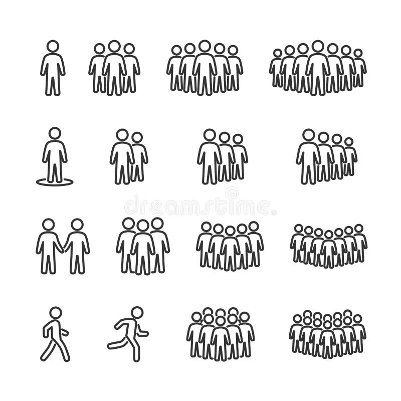 Vector Image Set People Line Icons. Stock Vector - Illustration of ...