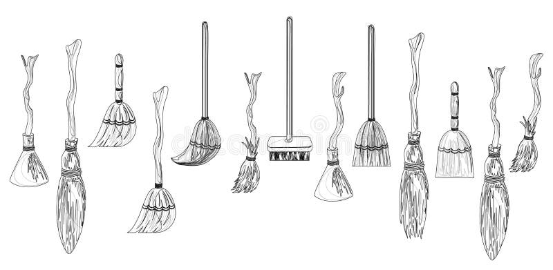 Stylized Broom Stock Illustrations – 217 Stylized Broom Stock ...