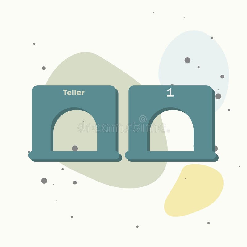 Vector Image Set Teller Window on Multicolored Background Stock Vector ...