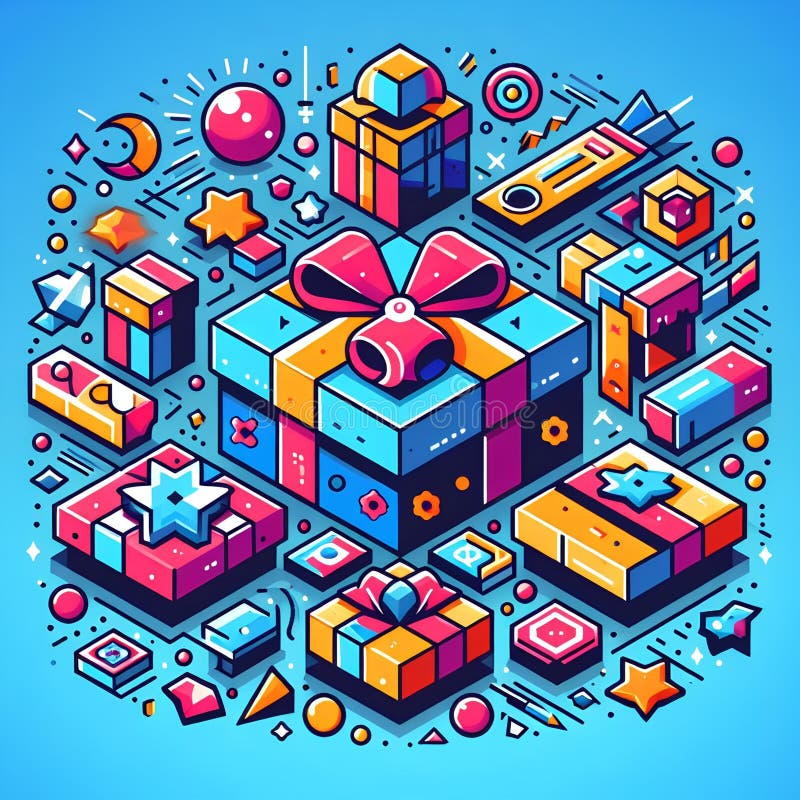 Vector Image of a Gift Box with a Background that Looks Like Moving ...