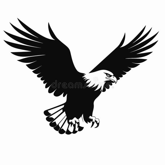 Striking Bald Eagle Vector Illustration in Soaring Flight Bold ...