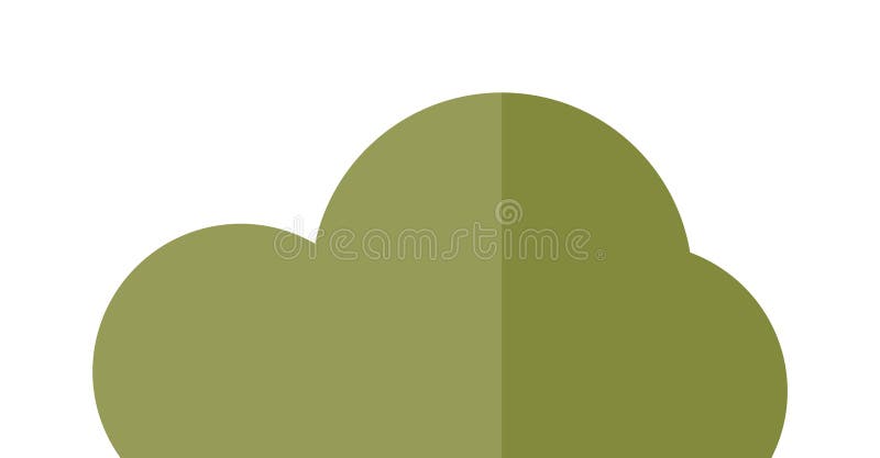 Minimalistic Graphic of Green Cloud Shape on White Background ...