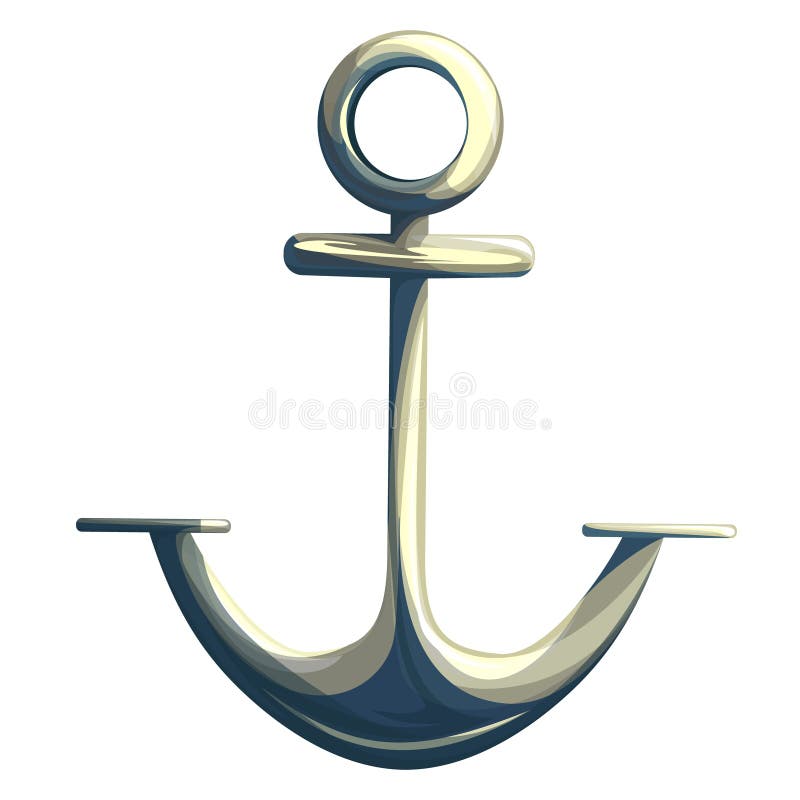 Vector Image of a Single Anchor. Cartoon Style Stock Vector ...