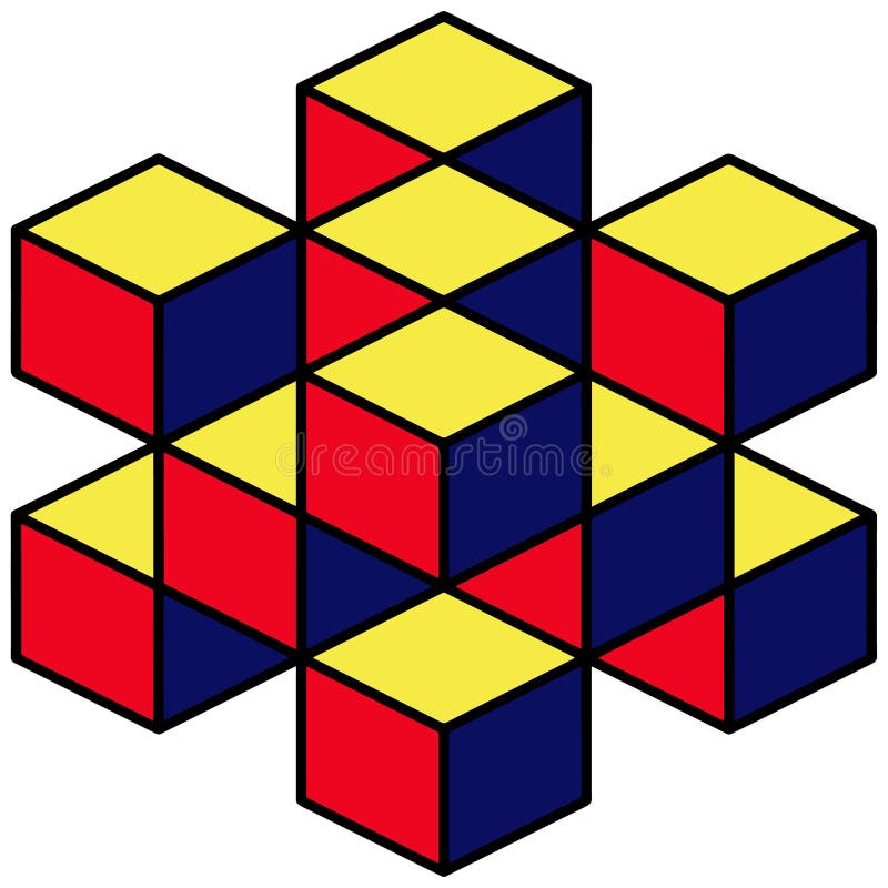Image of a Six-sided Star Composed of Cubes Stock Vector - Illustration ...
