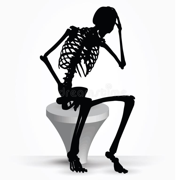 Thinking skeleton stock illustration. Illustration of body - 9166159