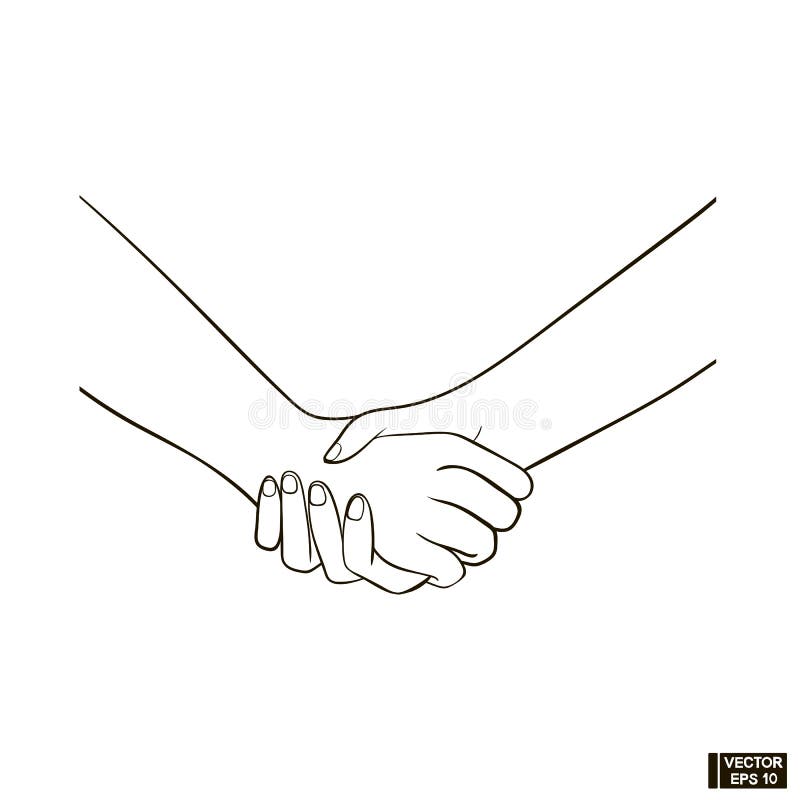 Drawing of handshake stock vector. Illustration of businessmen - 27831173